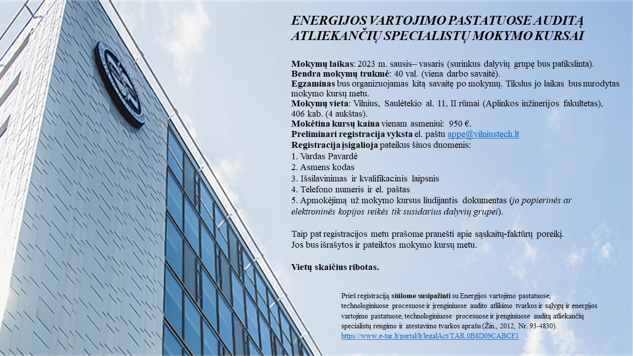 Energijos vartojimo auditas - Lietuvos energetikos agentūra